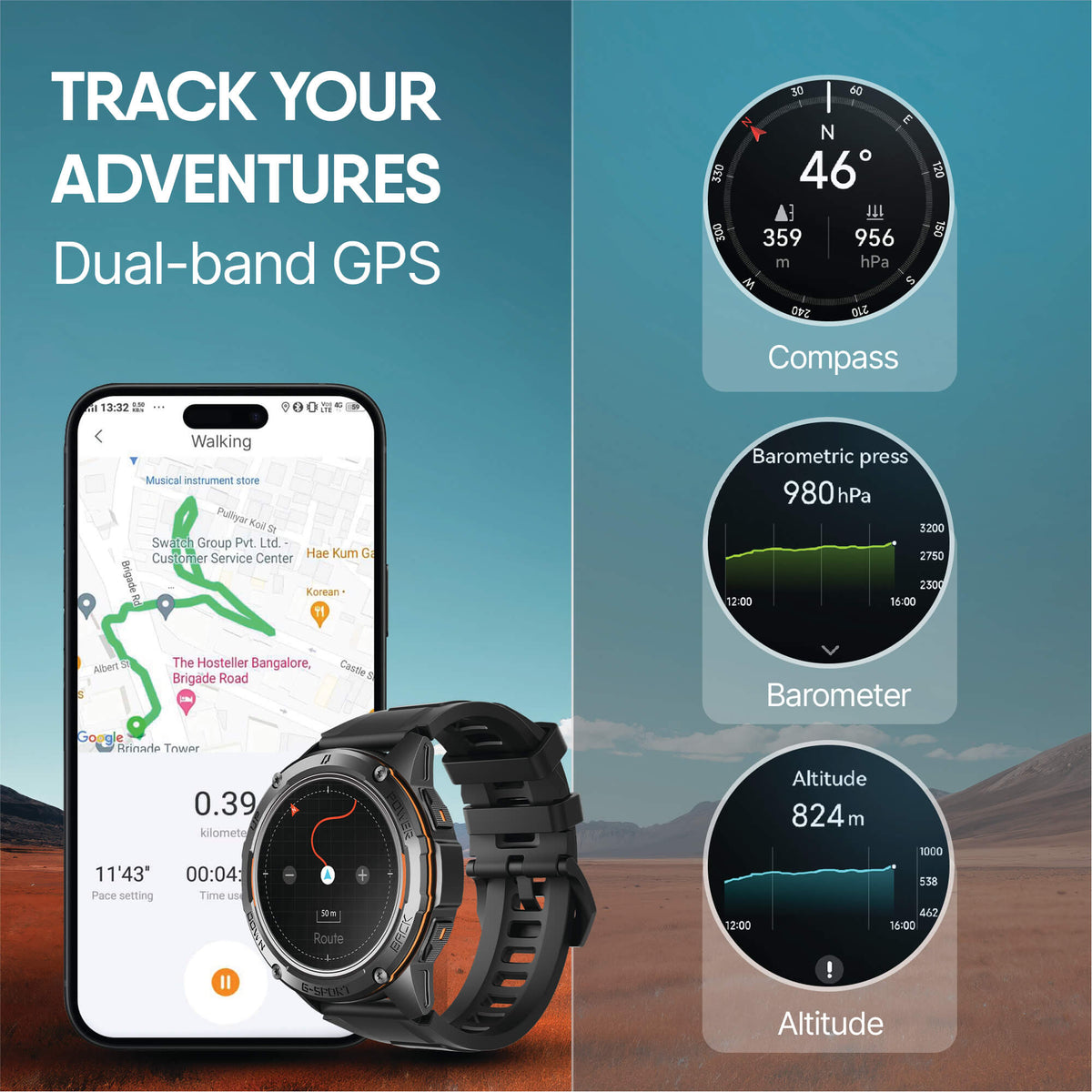 Armour Pro Smartwatch | Rugged AMOLED, GPS & 5ATM