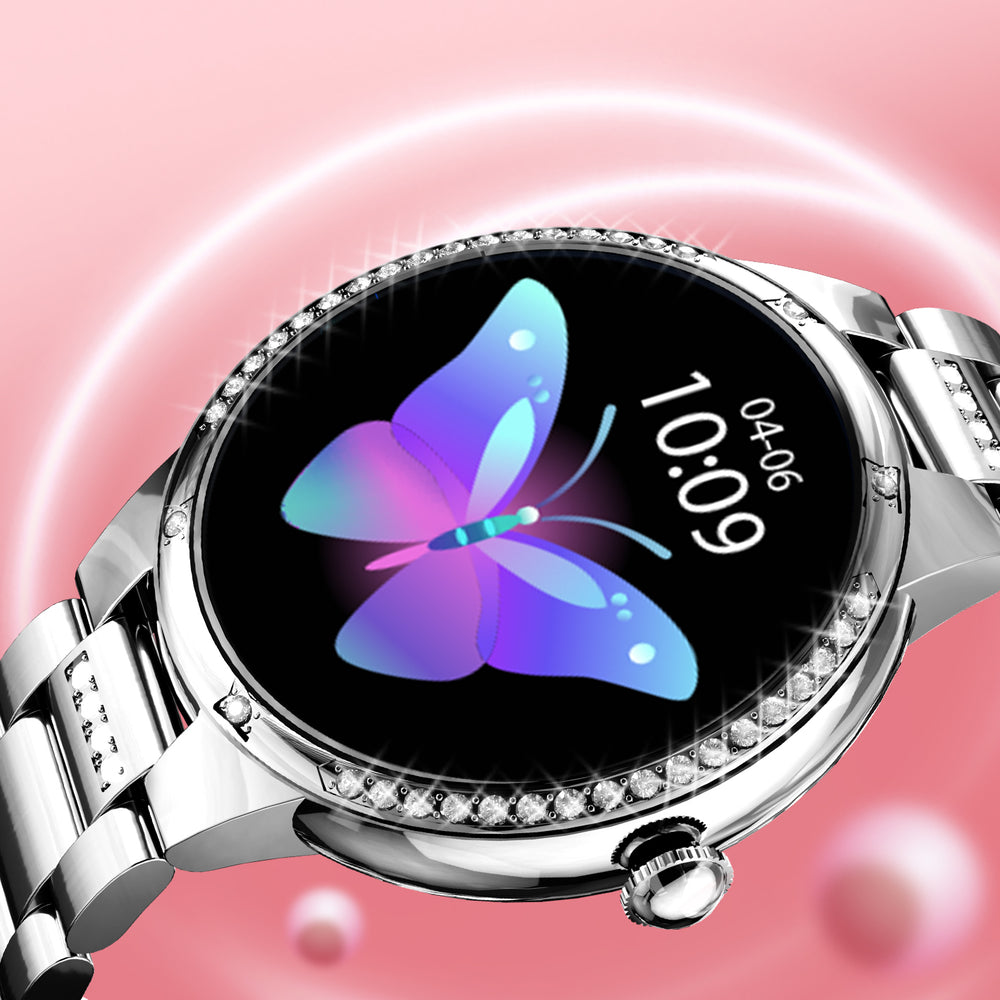 Diva | Round AMOLED Smartwatch for Women | Precious Stone Bezel