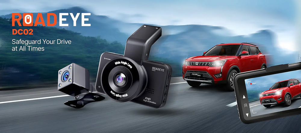 RoadEye Dual Dash Camera | 2MP 3" LCD Full HD | 24/7 Car Surveillance