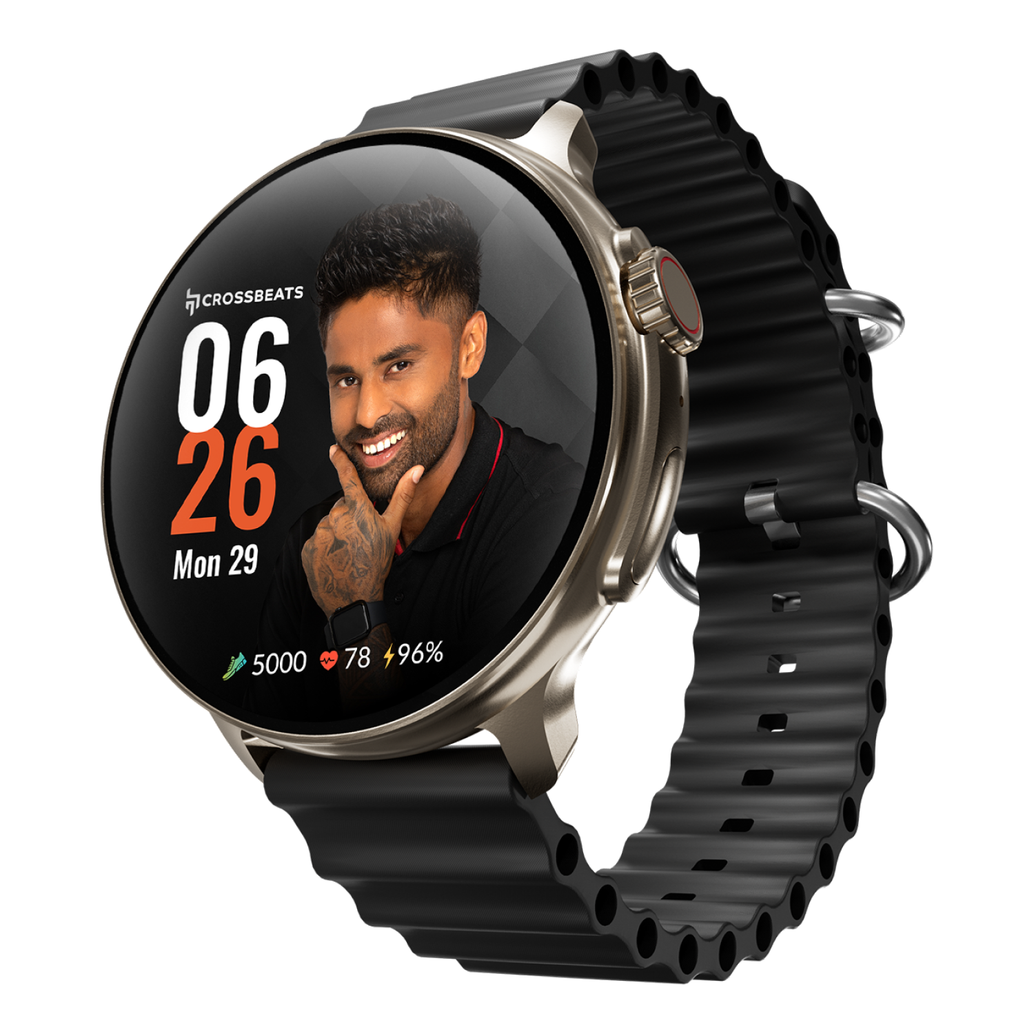 CrossBeats Aura Round 1.46" Super AMOLED Smart Watch Always On Advanced ...