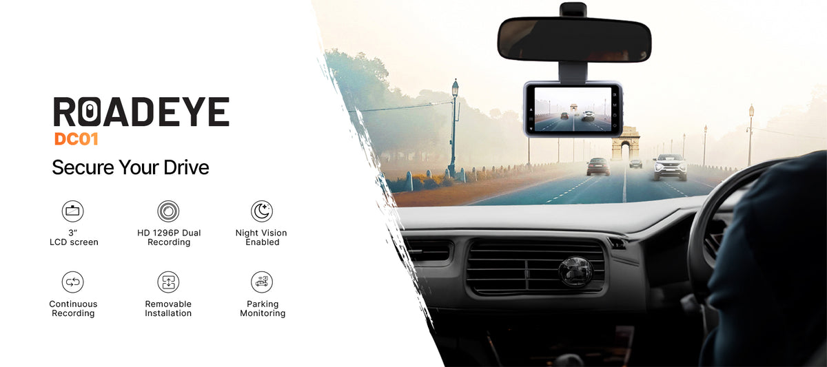 Roadeye Dashcam for Cars | Full HD 1080P | WiFi & APP