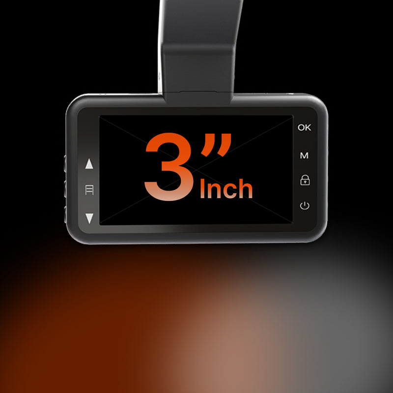 RoadEye Dual Dash Camera | 2MP 3" LCD Full HD | 24/7 Car Surveillance
