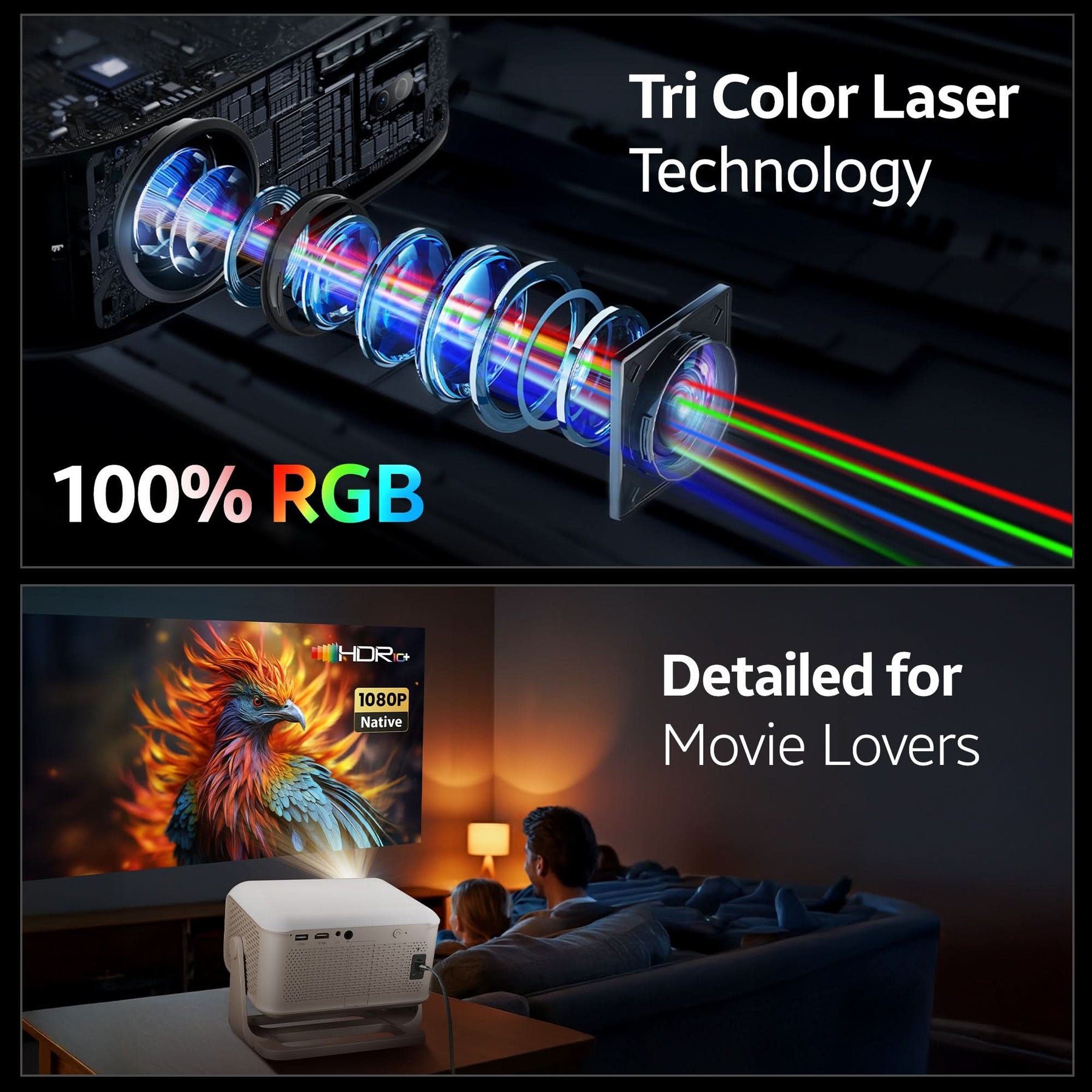 Crossbeats Lumex Cine Smart Home Projector 4k Ultra HD for Room|Office