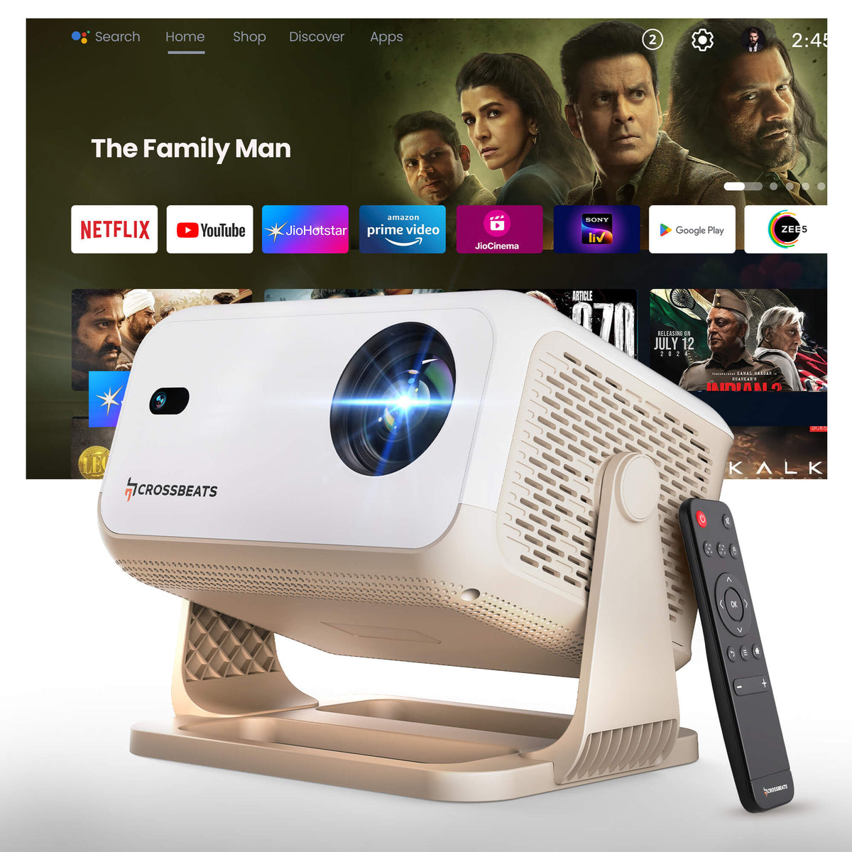 Crossbeats Lumex Cine Smart Home Projector 4k Ultra HD for Room|Office